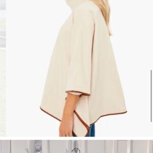 Tuckernuck | Sweaters | Tuckernuck Ivory Cream Leather Trimmed Poncho ...